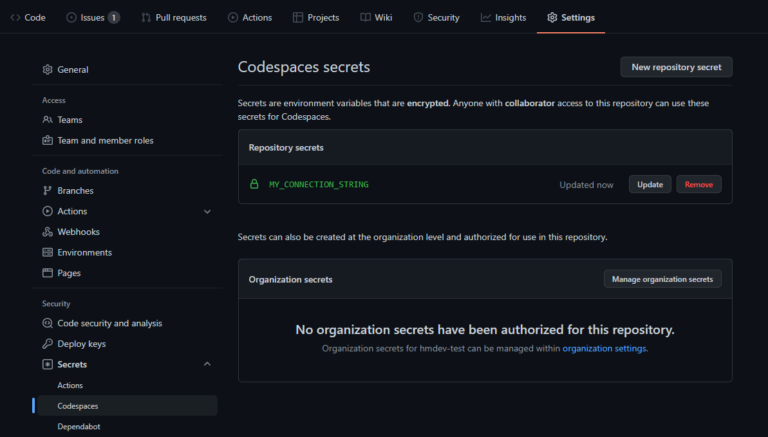 Environment Variables as GitHub Codespaces Secret - Daniel Abrahamberg